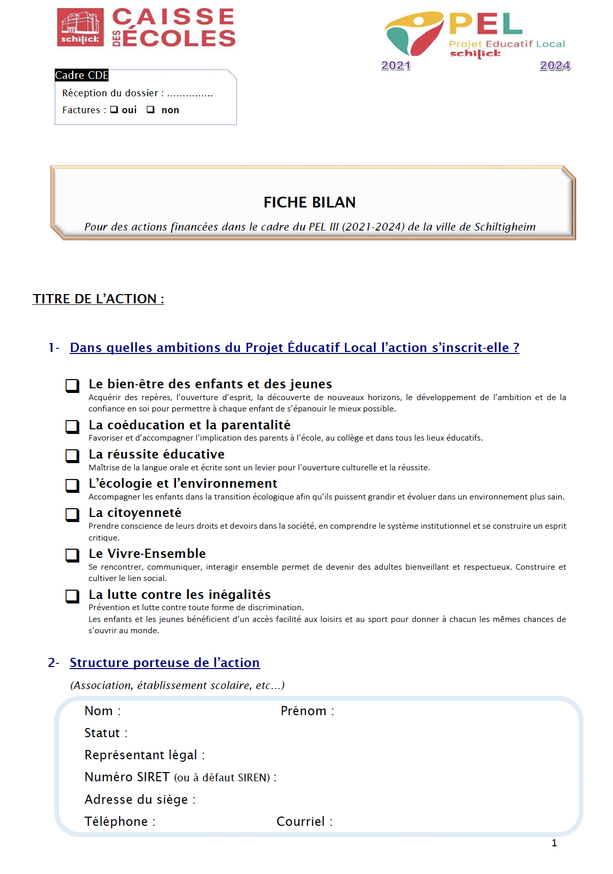 Fiche bilan de l'action - Ville de Schiltigheim